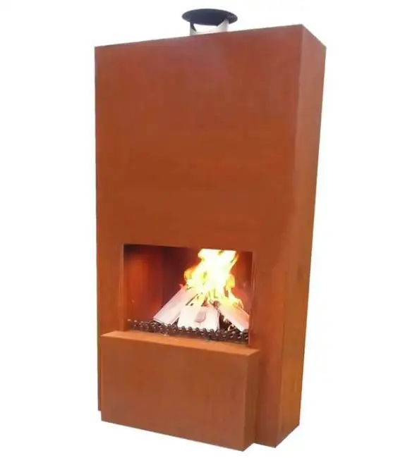 Corten Steel Modern Outdoor Fireplace Surround Fire Pit, HCF-008