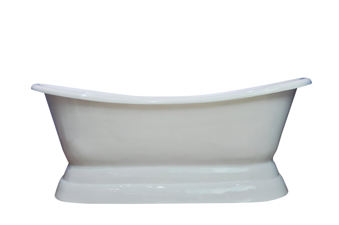 NH-1023 Cast Iron Pedestal Tub, 67.3''Lx31.5''Wx20''H